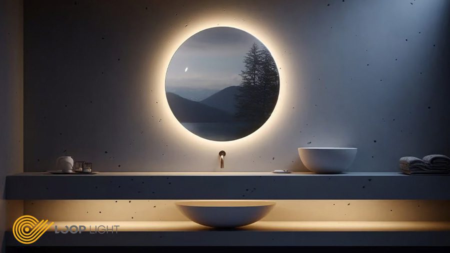 نورپردازی آینه با ریسه نواری | لوپ لایت